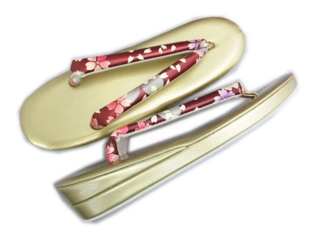 【訳有り 少難あり】 草履バッグセット 大きいサイズ ３Ｌ 26.5ｃｍ 濃赤色地桜さくら 日本製 振袖 成人式 卒業式 袴 着物 振袖用 XＬ