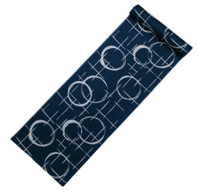 【訳有り 少難あり】 浴衣 反物 未仕立て メンズ 男性 綿 紺色地おぼろ輪格子 日本製 ゆかた 男物 紳士用 粋 和柄 古典柄 単品