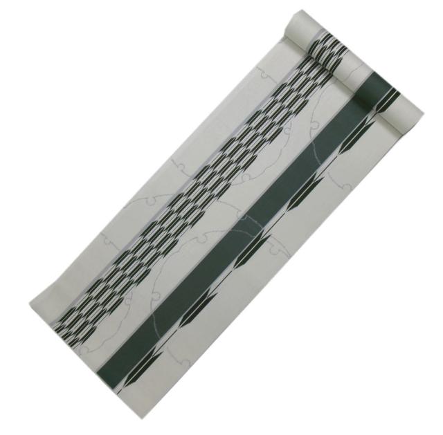 【訳有り 少難あり】 浴衣 反物 未仕立て メンズ 男性 綿 淡グレー地矢絣ライン雪輪 日本製 ゆかた 男物 紳士用 粋 和柄 古典柄 単品