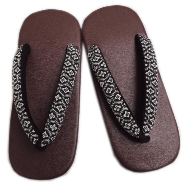 草履 ぞうり メンズ 男性 大きいサイズ 茶台黒色地亀甲花菱 3L 28cm 4L 29cm 5L 29.5cm 浴衣 着物 粋 男物 紳士用 XL ビッグの通販はau PAY マーケット ...