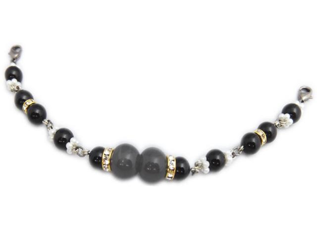 羽織紐 はおりひも 女性用 マグネット ラクト玉 天然石 オニキス黒色 日本製 和装 着物 レディース