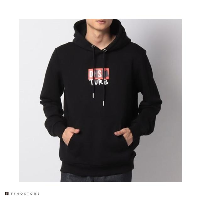 ディーゼル プルオーバーパーカー （DIESEL pullover hoodie）A03270 ユニセックス ブラック/杢グレー