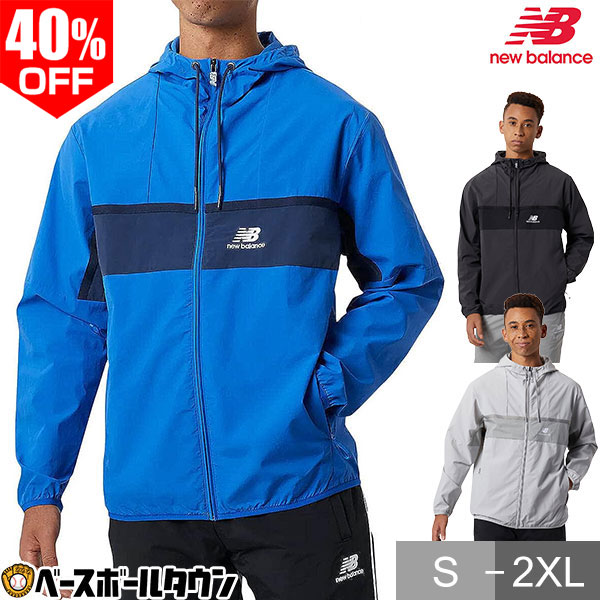 野球 ウインドブレーカージャケット パーカー メンズ ニューバランス NB Athletics アンプリファイド 長袖 薄手 フード付き フルジップ スポーツウェア ウィンドジャケット ワッシャー加工 MJ21500
