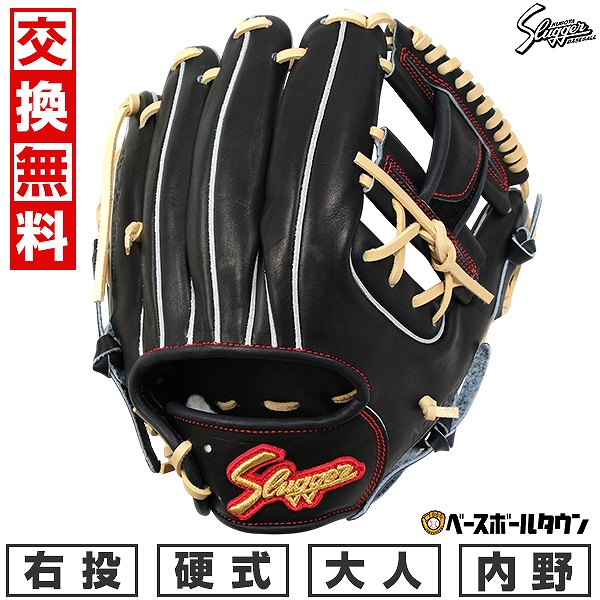 【交換送料無料】 野球 グローブ 硬式 大人 久保田スラッガー 内野手用 セカンド サード ショート 右投げ用 SR1型 KSブラック×トレンチ 専用袋付き 野球グローブ グラブ 高校野球対応 LT24-GH2 KSG-SR1 型付け可能(G) キャッチボール