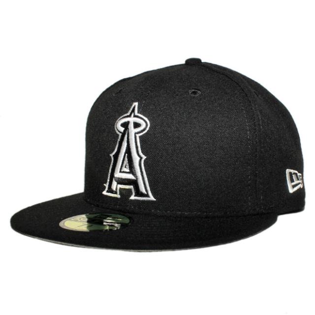 ニューエラ ベースボールキャップ 帽子 NEW ERA 59fifty メンズ レディース MLB ロサンゼルス エンゼルス 6 3/4-8 1/4 [ bk ]