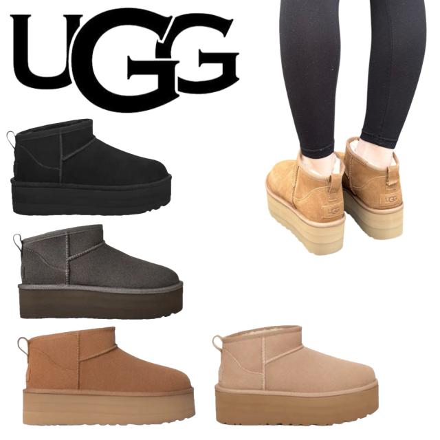 アグ UGG ムートンブーツ 厚底 1135092 レディース プラットフォーム ブーツ 冬 防寒 クラシック ウルトラ ミニ プラットフォーム Classic Ultra Mini Platform