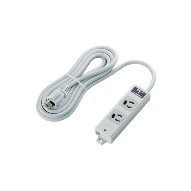 エレコム 工事・物件に最適な3ピン 熱に強い 雷ガード マグネット付 電源タップ 2個口 3m グレー ELECOM