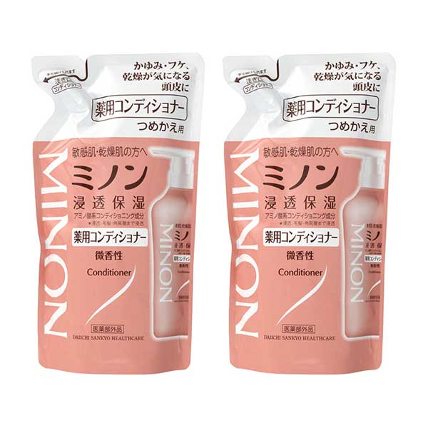 ミノン 薬用コンディショナー つめかえ用 380mL ヘアコンディショナー アミノ酸 保湿 敏感肌 低刺激 詰め替え 詰替 パウチ minon 第一三共ヘルスケア まとめ買 2セットの通販は ...