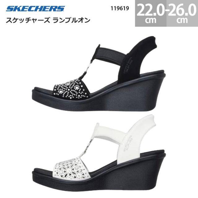 スケッチャーズ RUMBLE ON 119619 レディース サンダル SKECHERS 厚底 ウェッジソール コンフォート クッション性 履きやすい 歩きやすい 疲れにくい 軽量 快適 柔らかい ソール 通気性 ストラップ おしゃれ カジュアル タウンユース 旅行 リゾート 夏 定番 人気