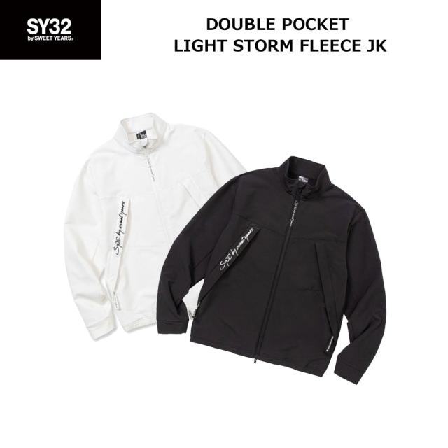 SY32 ダブル ポケット ライト ストーム フリース ジャケット ゴルフウエア SYG-23A35 DOUBLE POCKET LIGHT STORM FLEECE JK ジャケット メンズ ウエア 全2色 ブラック ホワイト ジャケット