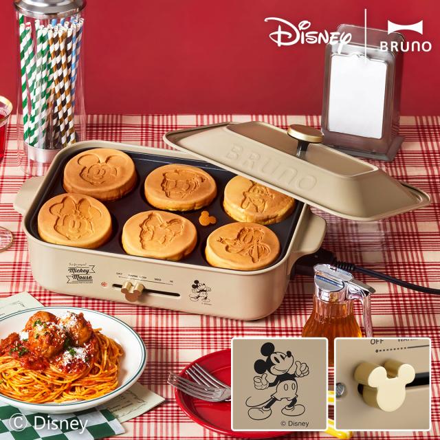 ［ BRUNO DISNEY コンパクトホットプレート ］ディズニー ホットプレート ブルーノ ミッキー ミニー たこ焼き器 BRUNO おしゃれ たこ焼きプレート グリル鍋 焼肉 パンケーキ ホットケーキ ミッキーマウス 琺瑯風 小型 BOE134