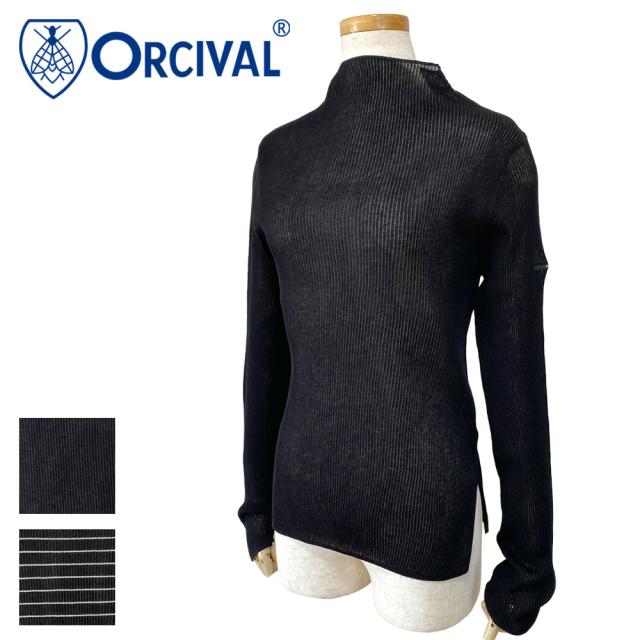 Orcival オーシバル シアーリブニット モックネックプルオーバー レディース OR-D0108 SAR