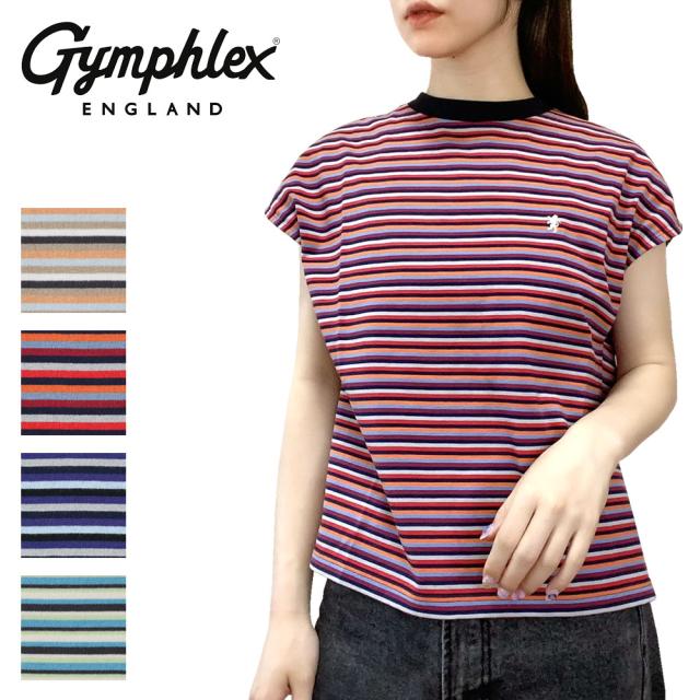 Gymphlex ジムフレックス マルチボーダー スリーブレス Tシャツ レディース GY-C0445 MST