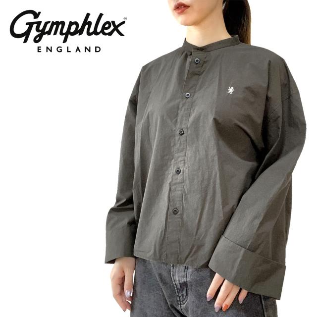Gymphlex ジムフレックス ヴィンテージライク バンドカラーショートシャツ レディース GY-B0403 OTR