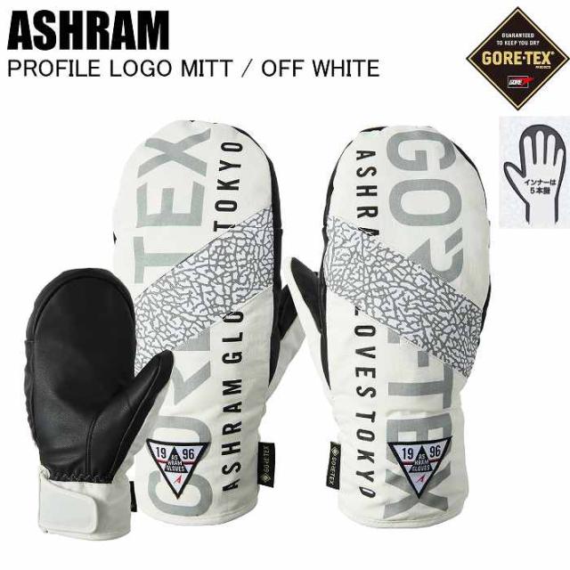 ASHRAM アシュラム ASRM25W12 PROFILE LOGO MITT プロファイルロゴミトン OFF WHITE スノーボード グローブ ゴアテックス ミトン