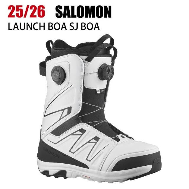 2026 SALOMON サロモン LAUNCH BOA SJ BOA ラウンチ BLACK/WHITE 25-26 ダブルBOA スノーボード ブーツ ボア BOA