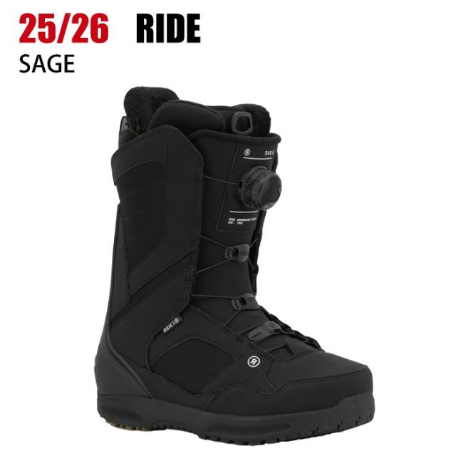 2026 RIDE ライド SAGE セージ BLACK 25-26 レディース BOA スノーボード ブーツ ボア スノボ