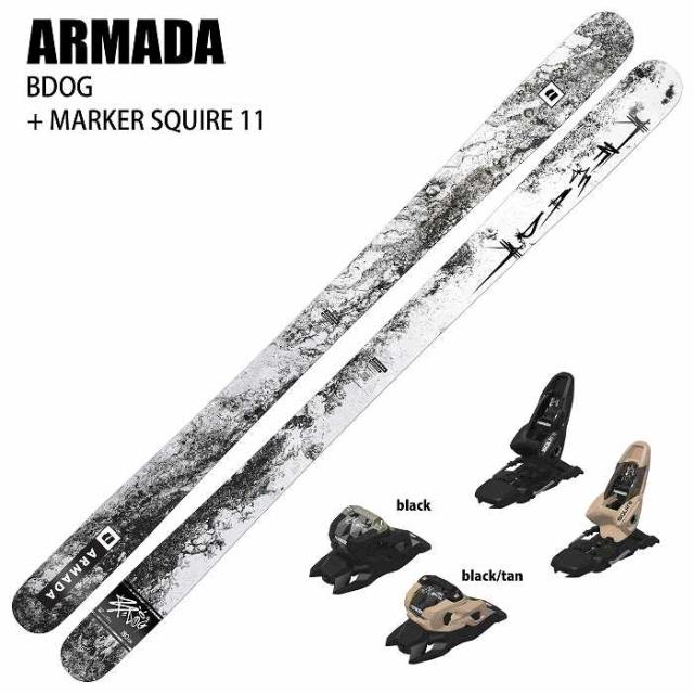 旧モデル [スキー2点セット]アルマダ スキー板 2025 ARMADA BDOG + 25 MARKER SQUIRE 11 100mm ビンディングセット 24-25