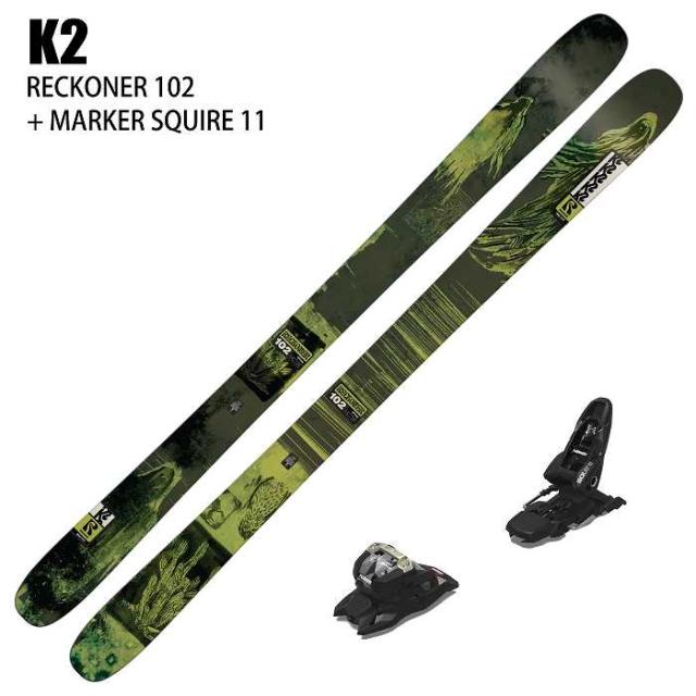 [スキー2点セット] ケーツー スキー板 2026 K2 RECKONER 102 + 26 MARKER SQUIRE 11 110mm ビンディングセット 25-26