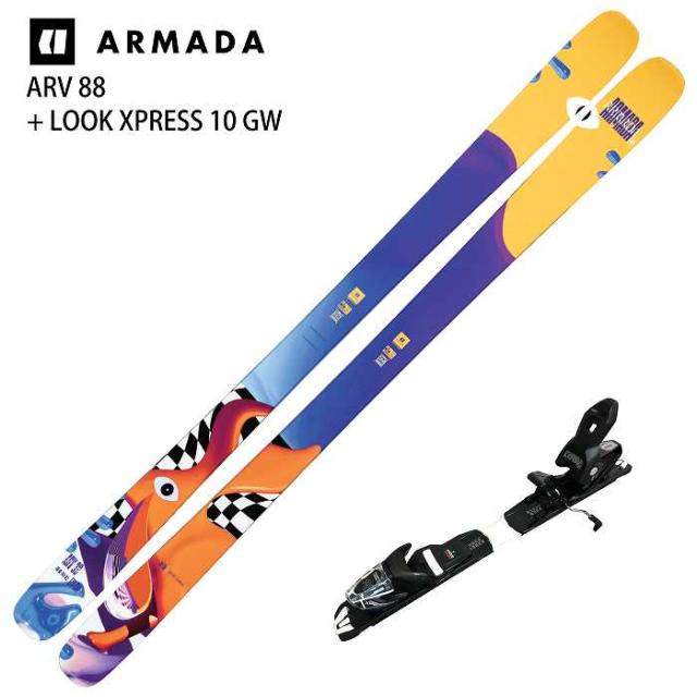 旧モデル [スキー2点セット] アルマダ スキー板 2024 ARMADA ARV 88 + LOOK XPRESS 10 GW ブーツサイズ調整可能 ビンディングセット 23-24