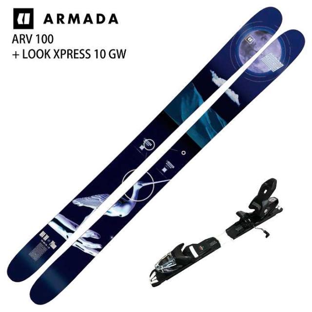 旧モデル [スキー2点セット] アルマダ スキー板 2025 ARMADA ARV 100 + LOOK XPRESS 10 GW ブーツサイズ調整可能 ビンディングセット 24-25