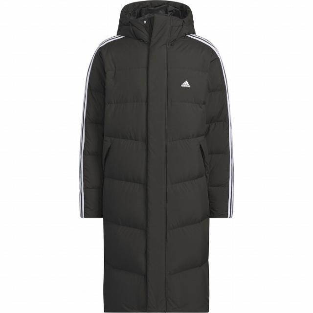 ADIDAS アディダス マストハブ スリーストライプス ロングダウンコート(ブラック) KWX22 JG5958 ベンチコート