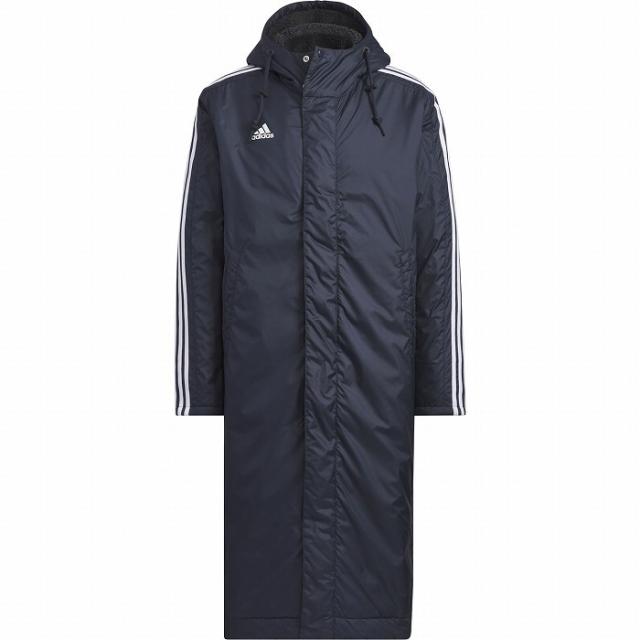 ADIDAS アディダス マストハブ スリーストライプス ロングボアコート(ネイビー) KWX71 JG8513 ベンチコート