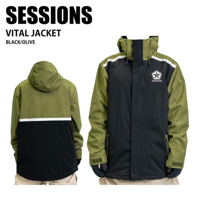 SESSIONS セッションズ VITAL JACKET BLACK/OLIVE 24-25 ウエア ユニセックス ジャケット スキー スノーボード