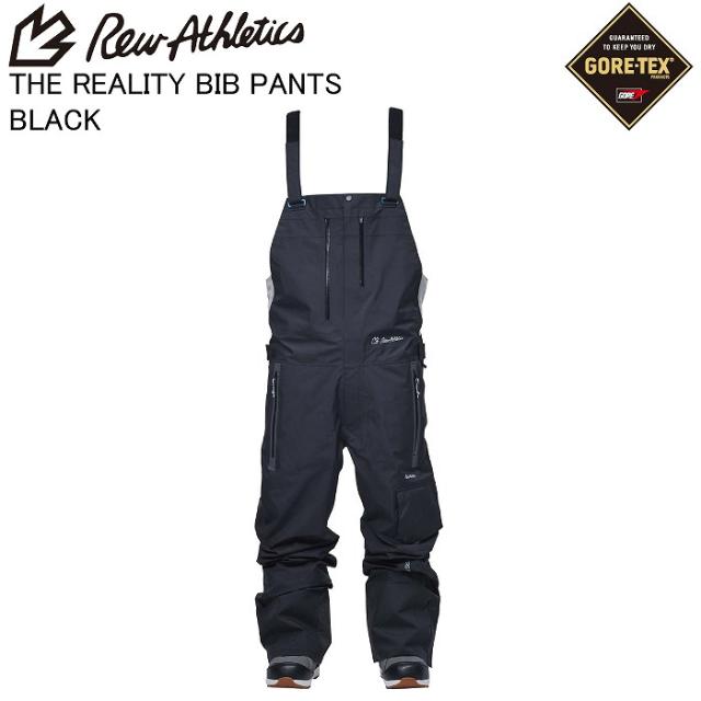 REW アールイーダブリュ REALITY BIB PANTS 24 リアリティビブパンツ BLACK スノーボード ウェア パンツ ゴアテックス 25-26