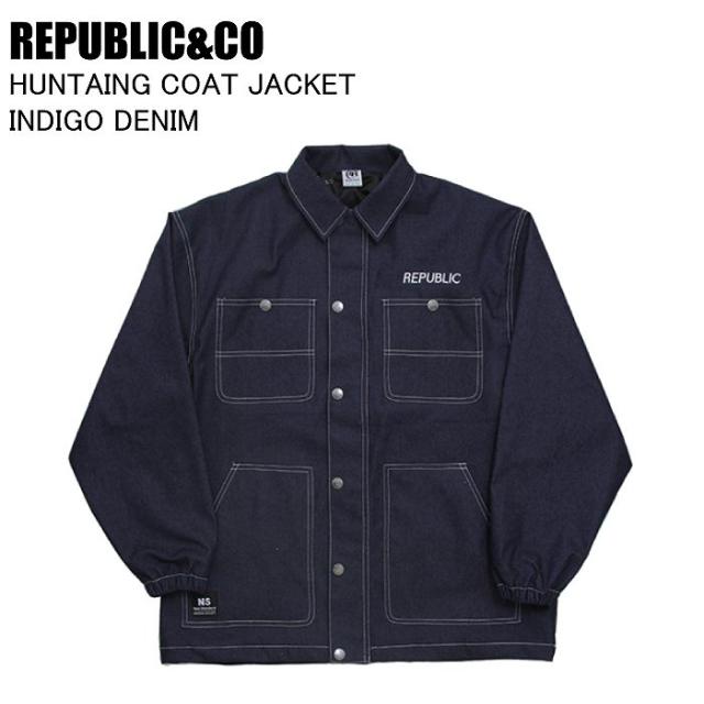 REPUBLIC&CO リパブリック HUNTAING COAT JACKET ハンティングコートジャケット INDIGO DENIM スノーボード ウェア ジャケット