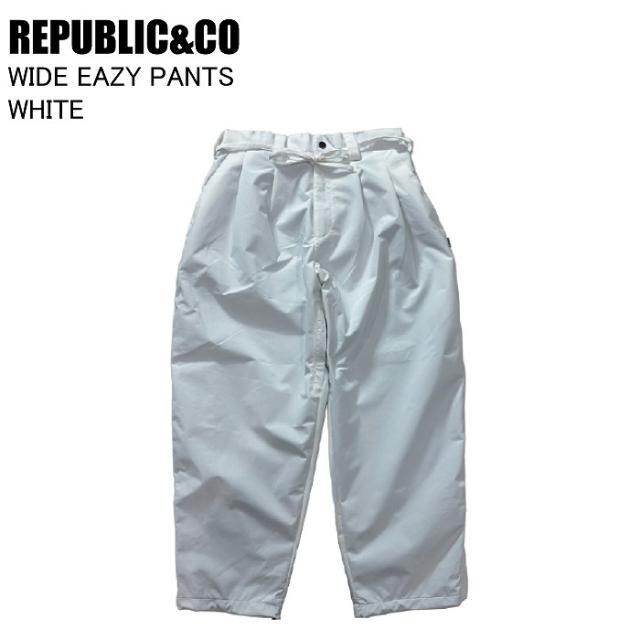REPUBLIC&CO リパブリック WIDE EAZY PANTS ワイドイージーパンツ WHITE スノーボード ウェア パンツ リパブリックウェア