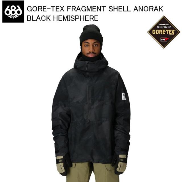 686 M5WN163 GORE-TEX FRAGMENT SHELL ANORAK BLACK HEMISPHERE ウェア ジャケット ロクハチロク ゴアテックス 25-26モデル