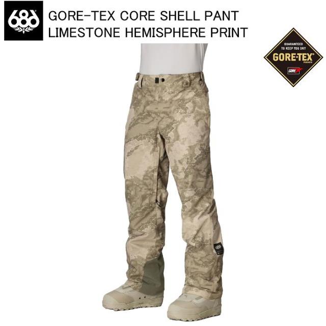686 M5WN233 GORE-TEX CORE SHELL PANT LIMESTONE HEMISPHERE PRINT ウェア パンツ ロクハチロク ゴアテックス 25-26