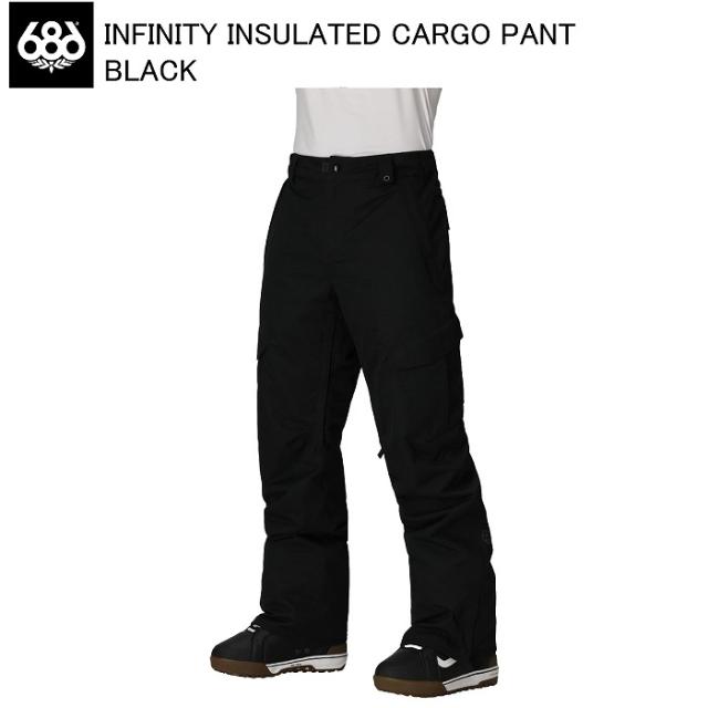 686 シックスエイトシックス M5WN252 INFINITY INSULATED CARGO PANT BLACK スノーボードウェア 686ウェア パンツ 25-26モデル