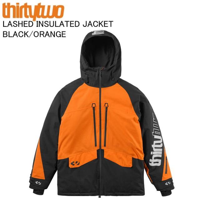 THIRTYTWO サーティーツー LASHED INSULATED JACKET BLACK/ORANGE スノーボードウェア ジャケット 32ウェア スノボ 25-26モデル