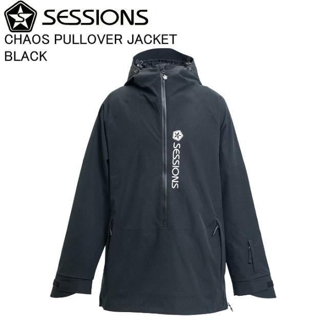 SESSIONS セッションズ SSFW250013 CHAOS PULLOVER JACKET BLACK スノーボード ウェア ジャケット スノボ 25-26モデル