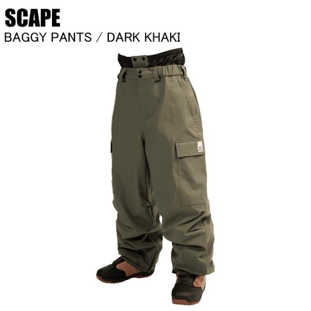 SCAPE エスケープ BAGGY PANT バギーパンツ DARK KHAKI スノーボードウェア パンツ SCAPEウェア スノボ 25-26モデル