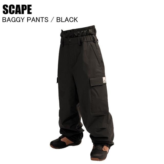 SCAPE エスケープ BAGGY PANT バギーパンツ BLACK スノーボードウェア パンツ SCAPEウェア スノボ 25-26モデル