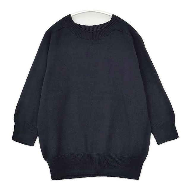 MARGARET HOWELL 578-0263611 WOOL COTTON JUMPER ウールコットン セーター ニット ネイビー レディース マーガレットハウエル【中古】5-0922T∞
