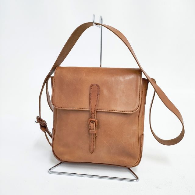 genten レザー ショルダーバッグ キャメル レディース ゲンテン【中古】5-0802G∞