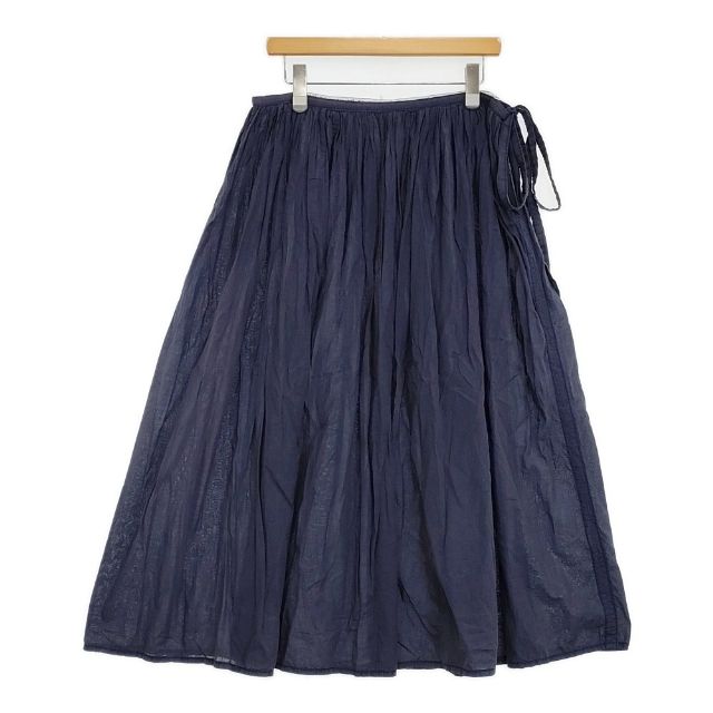 humoresque ギャザー コットン ロングスカート ネイビー レディース ユーモレスク【中古】5-0922M∞