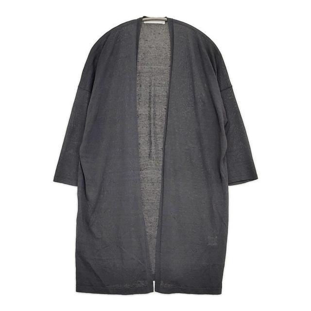 evam eva linen robe サイズM リネンローブ 羽織り 定価35200円 カーディガン 25SS チャコールグレー レディース エヴァムエヴァ【中古】5-1118M♪