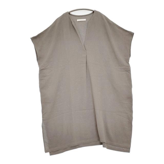 evam eva linen cotton poncho リネンコットンポンチョ 定価30800円 チュニック ワンピース 25AW グレー レディース エヴァムエヴァ【中古】5-1118M♪
