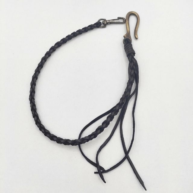 Paul Smith レザー 真鍮 ウォレットコード ウォレットチェーン ブラック メンズ ポール・スミス【中古】5-1012G∞