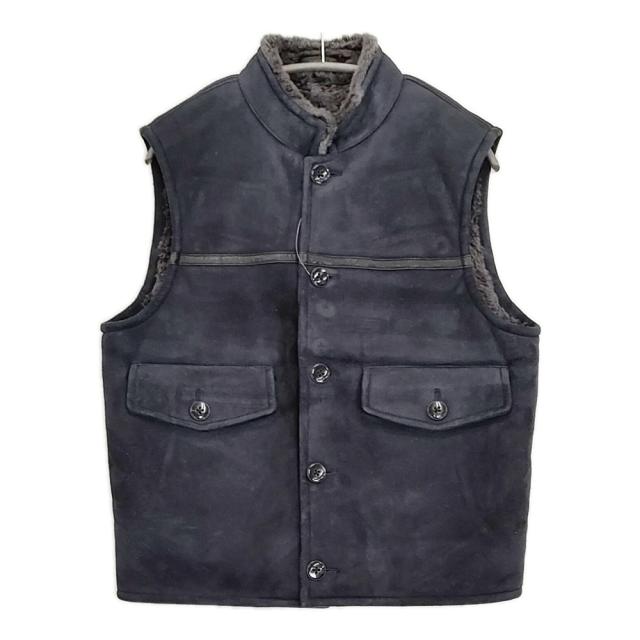 45R/45rpm ムートンベスト 定価220000円 サイズ3 ベスト ネイビー レディース フォーティーファイブアールピーエム【中古】5-1128T♪