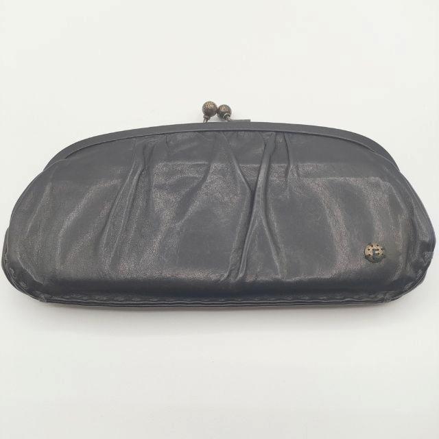 ebagos レザーがま口ウォレット 長財布 ブラック レディース エバゴス【中古】5-1012G∞