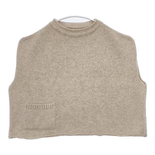 Atelier dantan Rude Wool Knit Vest 定価28600円 日本製 ウール ベスト ベージュ レディース アトリエダンタン【中古】5-1104T△