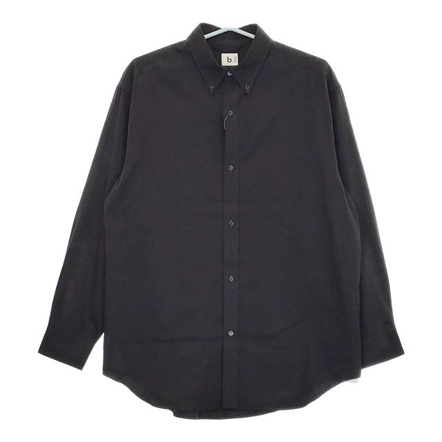 blurhms 新品 24SS Button-down Shirt 定価29700円 bROOTS24S4 サイズ2 長袖シャツ ネイビー メンズ ブラームス【中古】5-0315M♪
