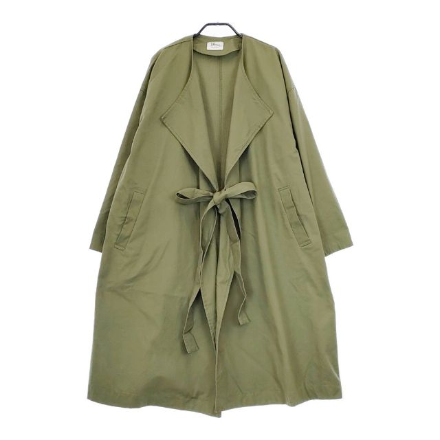 Yarmo WIDE WRAP COAT ワイドラップコート定価37400円 イギリス製 YAR-22SS CO24 コート 22SS カーキ レディース ヤーモ【中古】5-0409M∞