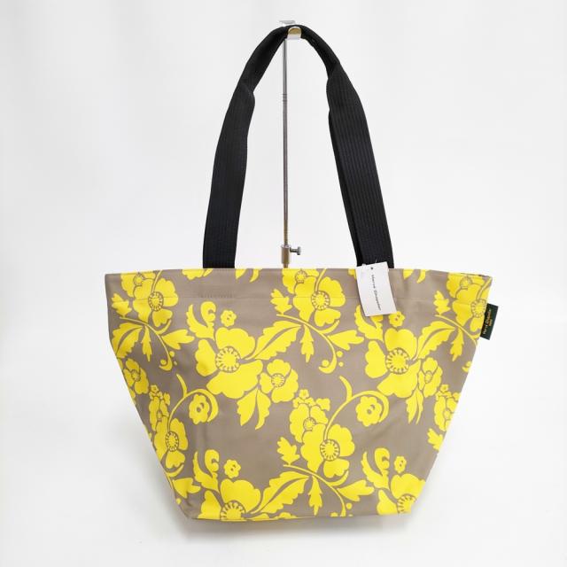 Herve Chapelier 新品 925F ナイロン舟型ショルダーL アラベスク マスティック×ゴールド トートバッグ ベージュ イエロー レディース エルベ・シャプリエ【中古】5-0409G◎